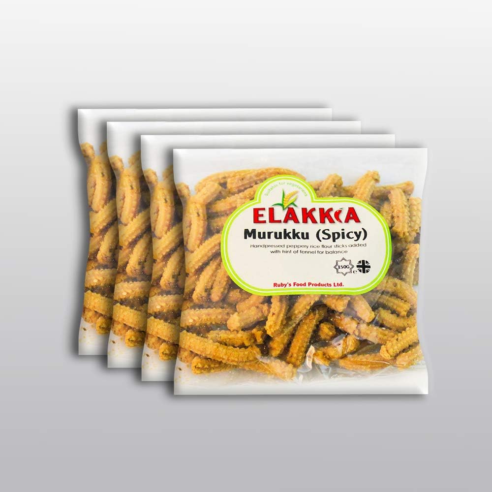 Elakkia Sri Lankan Spicy Murukku 150 g, Pack of 4, Healthy Snacks ...