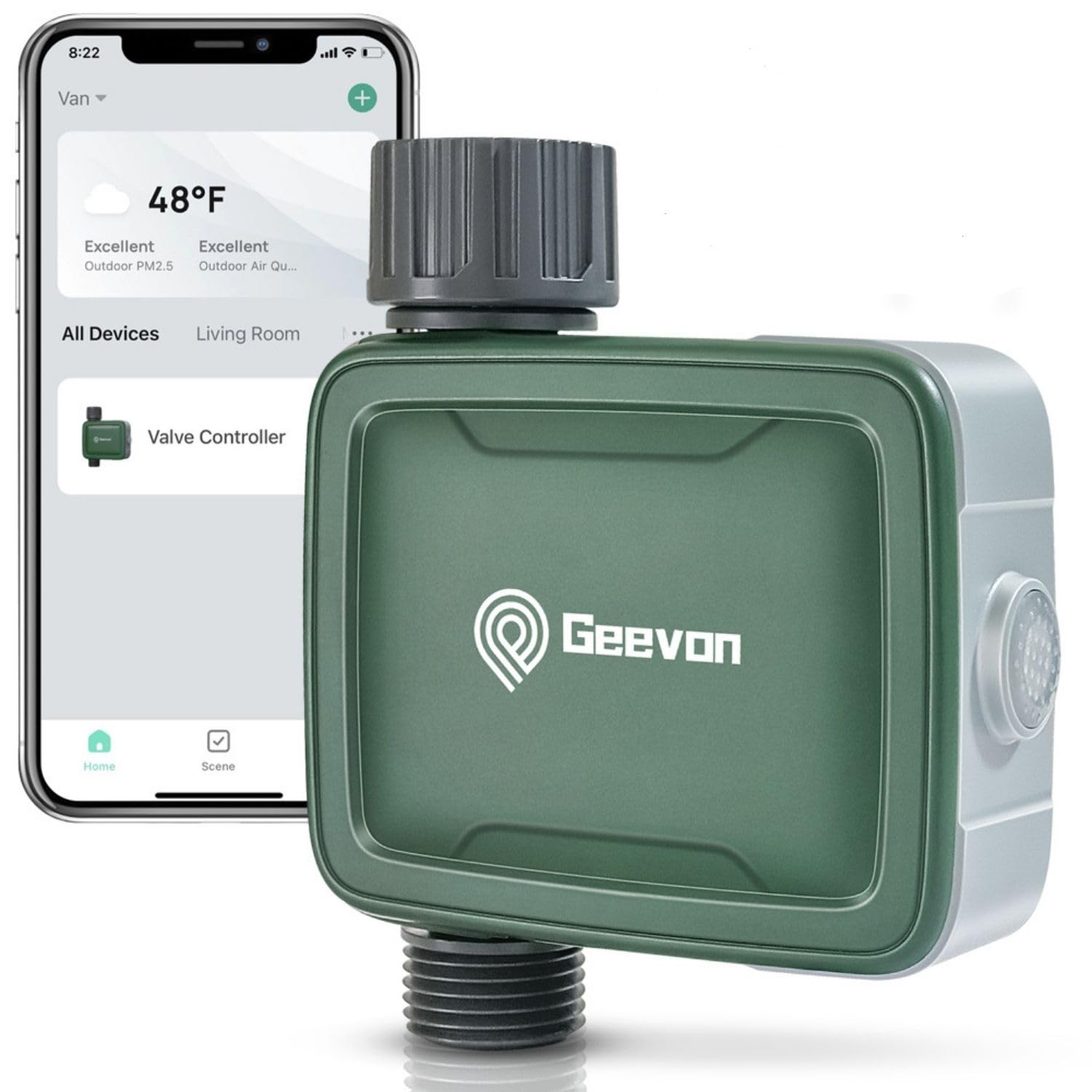 Geevon Bluetooth Sprinkler Timer with Brass Inlet Metal Thread,Smart ...
