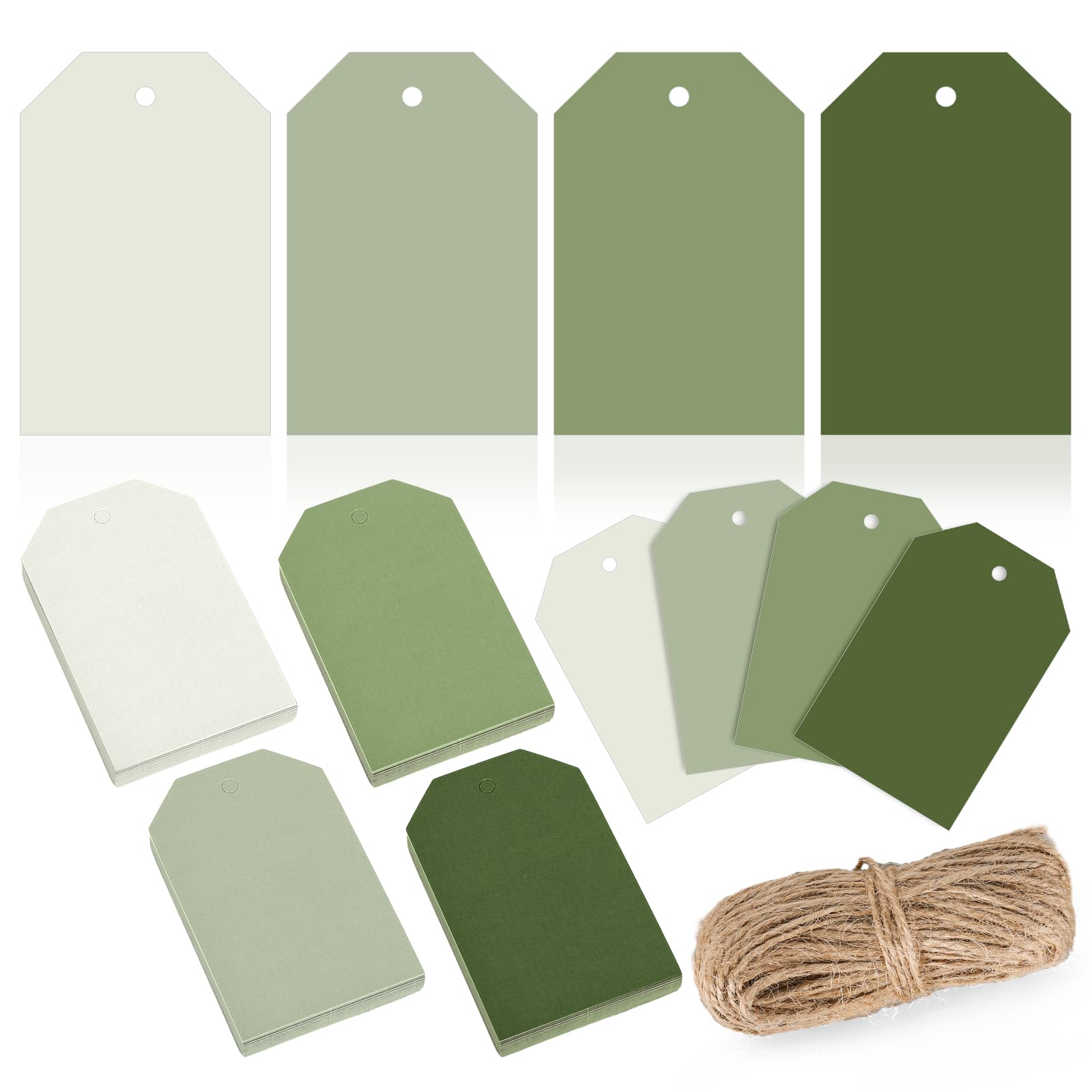 Amazon.com: Whaline 120Pcs Sage Green Paper Gift Tags Gradient Green ...