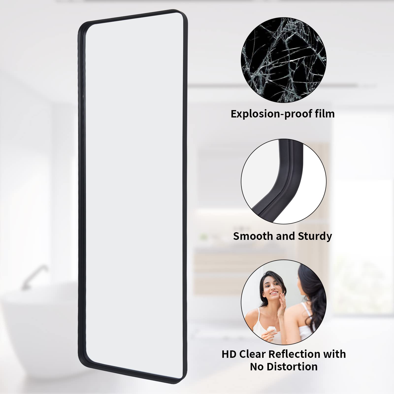 VooBang Full Length Mirror Deep Framed 21x64 Inch - Floor Stand ...