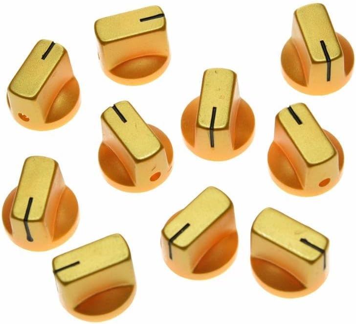 Amazon.com: KAISH 10pcs Guitar AMP Effect Pedal Knobs Pointer Knob with Set Screw Gold : Musical ...