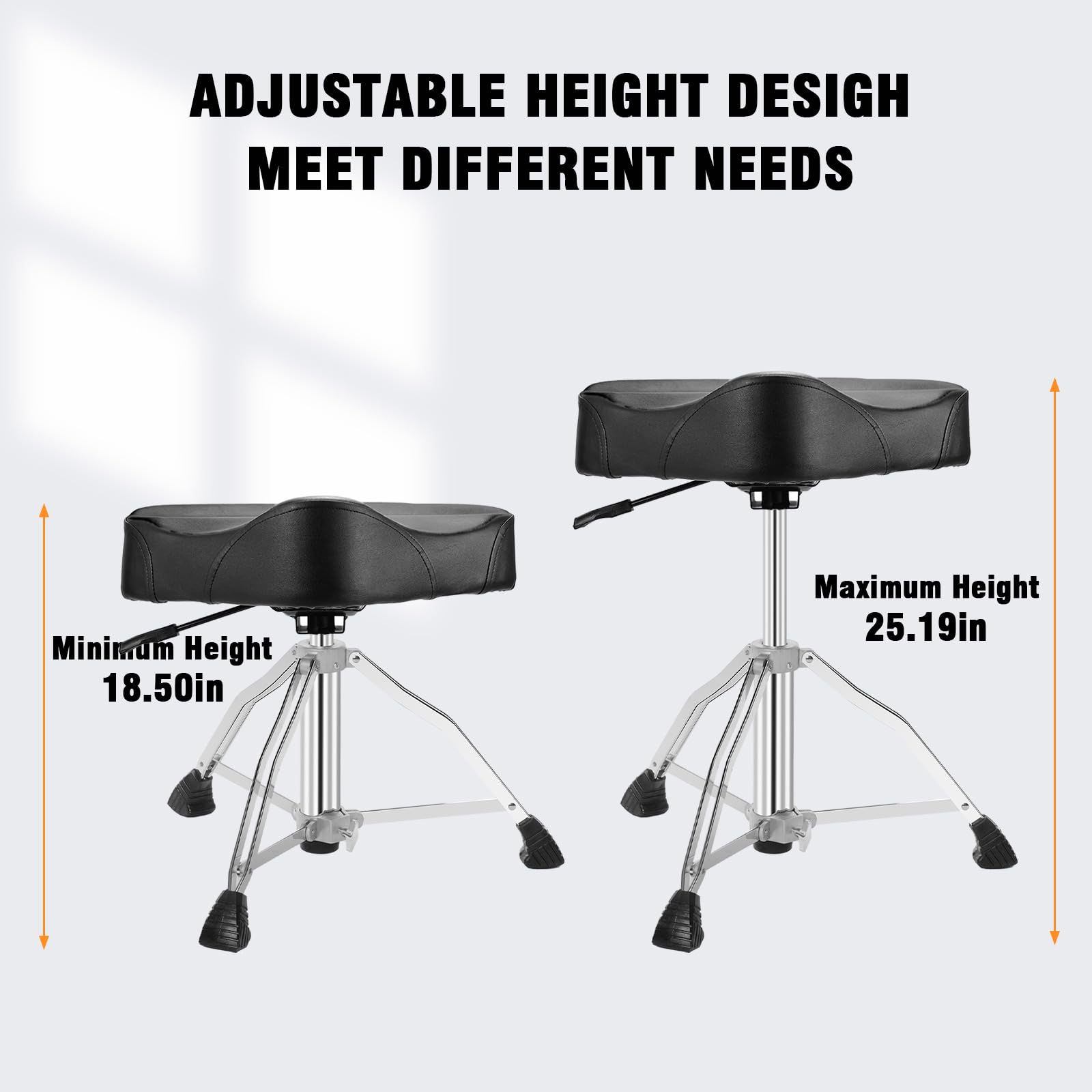 Snapklik.com : Soulmate Saddle Drum Throne, Heavy Duty Drum Seat, Hydraulic Drum Stool, Height ...