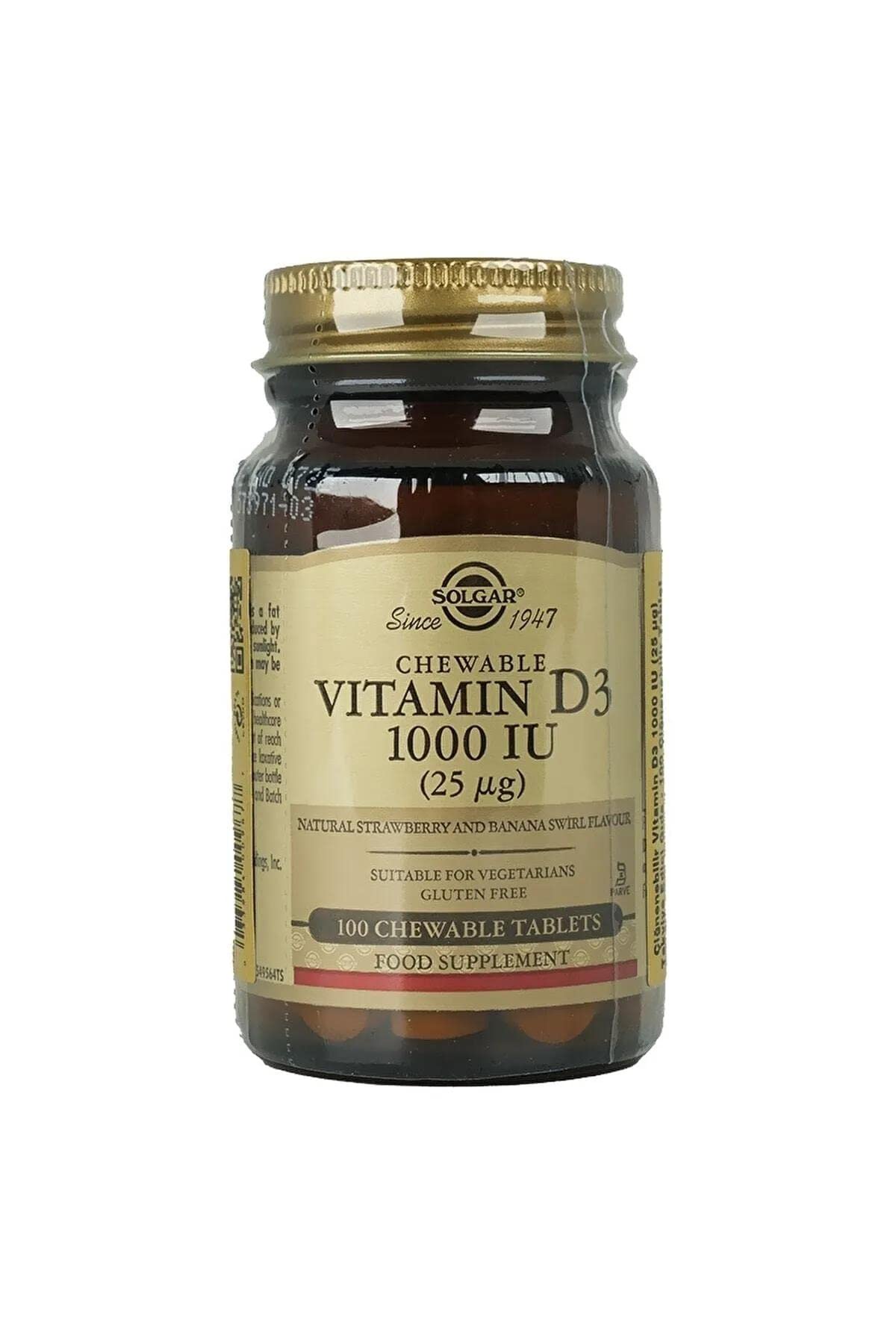 Solgar Chewable Vitamin D3 1000IU 100 Çiğnenebilir Tablet : Amazon.com ...
