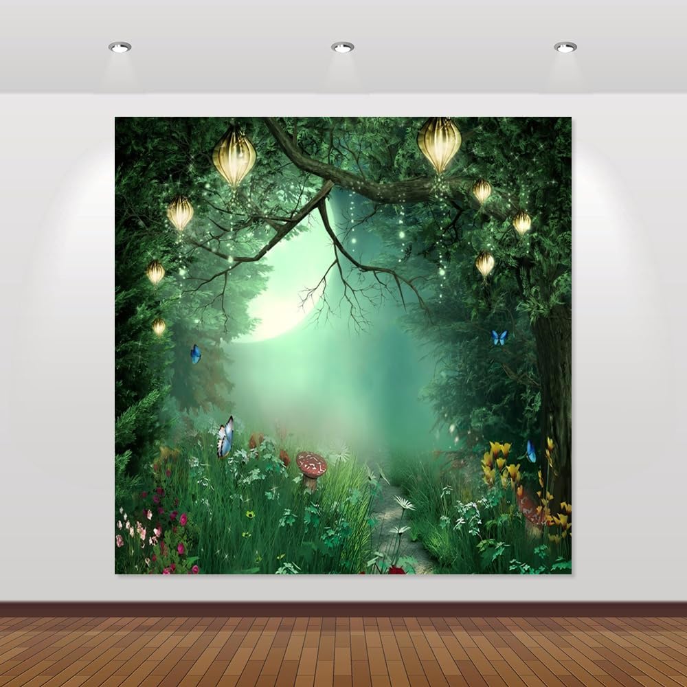 Amazon.com : Spring Enchanted Forest Backdrop 10x10ft Fairy Tale ...