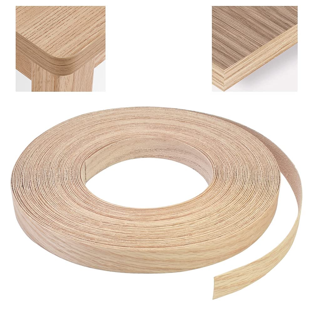 Inkurie Oak Wood Edge Banding, 3/4" x 65ft Roll Pre glued Iron On Real ...