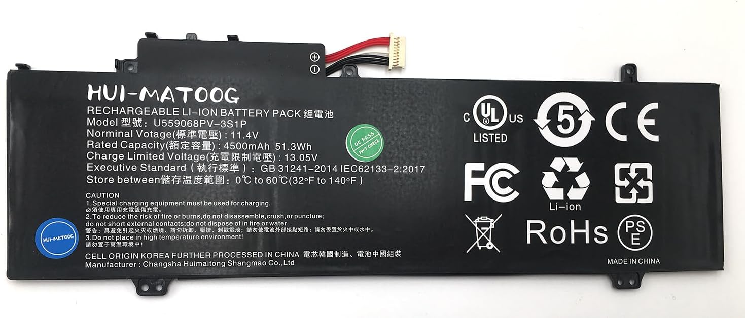 Amazon.com: HUI-MATOOG U559068PV-3S1P UTL-509068-3S Battery Replacement ...