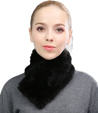 Amazon.com: SEZQFEQE Women Real Mink Hair Scarf Winter Neck Warmer with ...