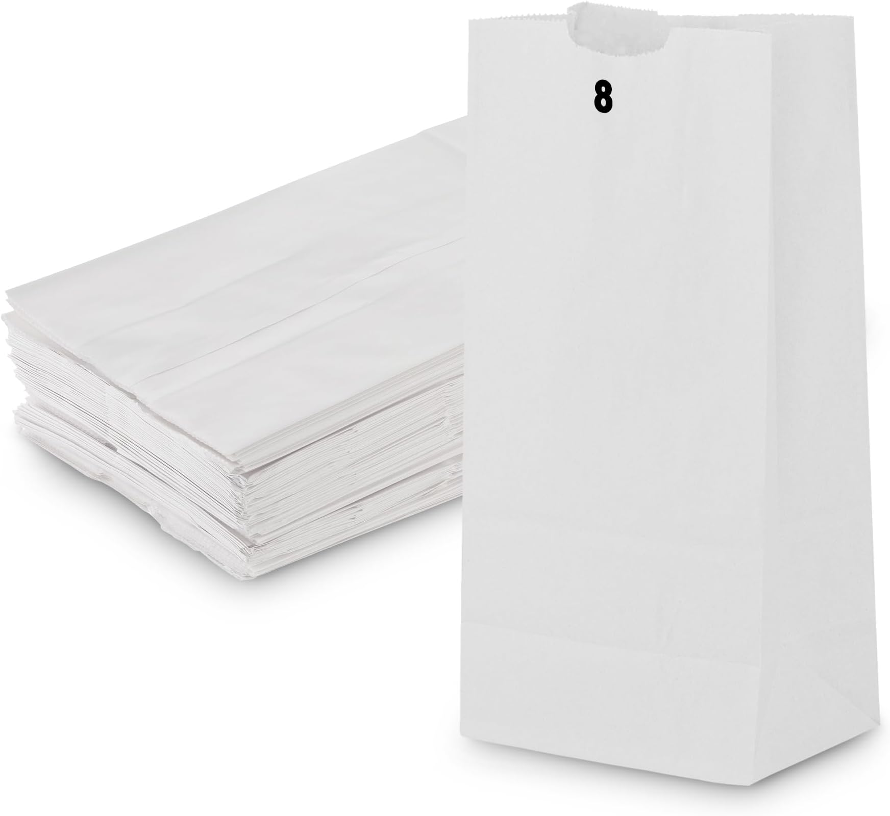 Amazon.com: 500 Paper Lunch Bags, Paper Grocery Bags, Durable White ...