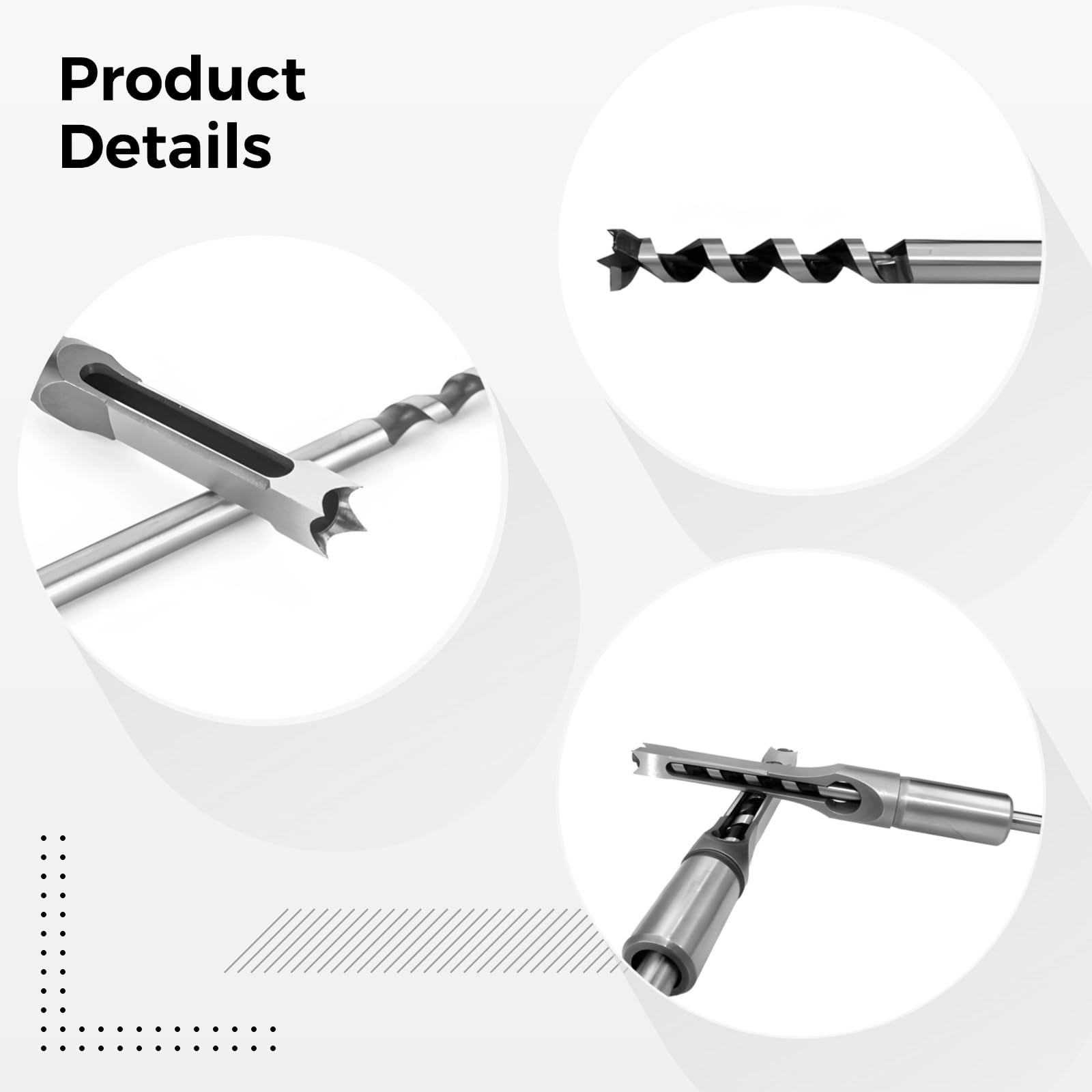 Snapklik.com : Woodworking Square Hole Drill Bit Set, 4 Pcs Steel ...