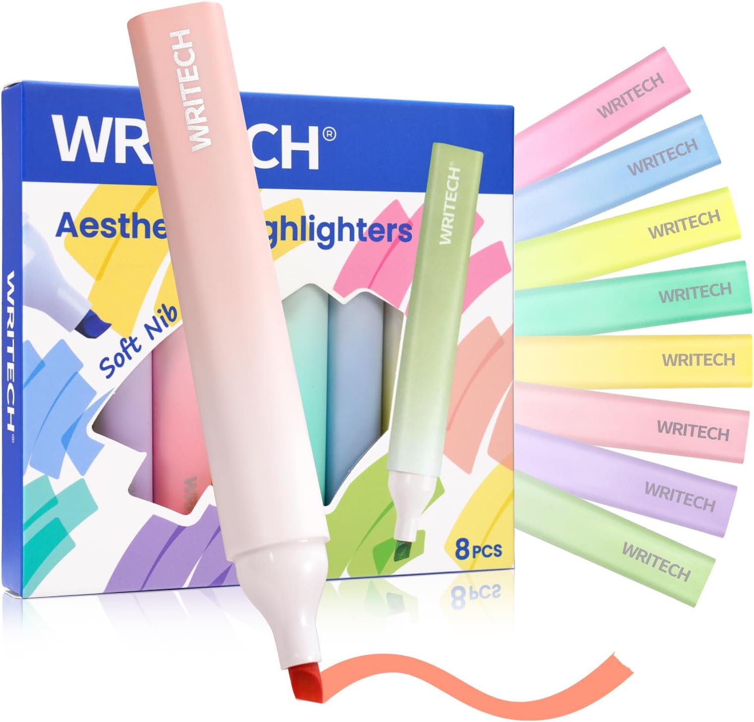 Amazon.com : WRITECH Pastel Highlighters Assorted Colors: Soft Chisel ...