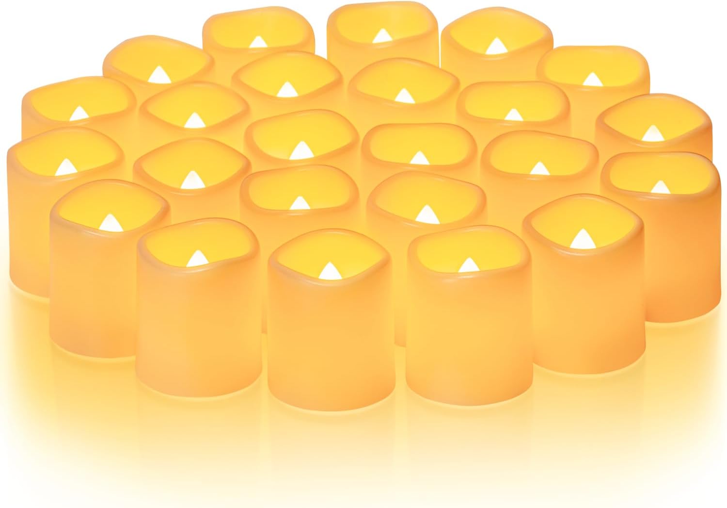 Homemory 24Pack Flickering Flameless Votive Candles, 200+Hour Long ...