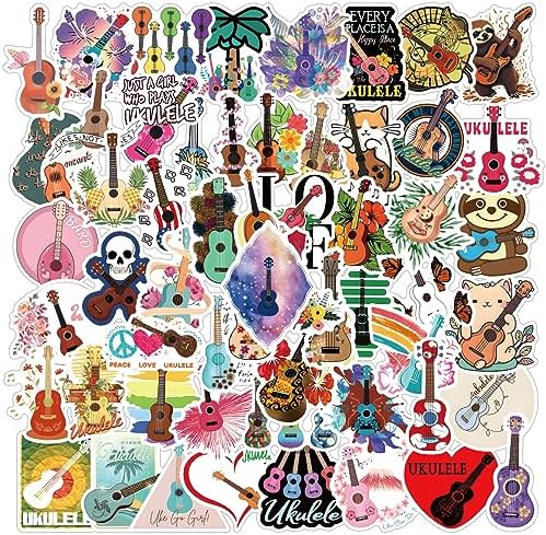 Amazon.com: 61Pcs Ukulele Stickers Pack, Musical Instrument Aesthetic ...