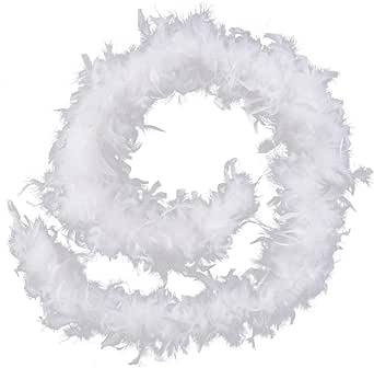 Amazon.com: White Feather Long Scarf, 2 Yards Feather Scarf for Party ...