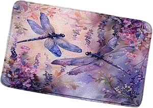 Amazon.com: ZZYSKS Dragonfly Bath Mat Rustic Farmhouse Watercolor ...