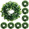 Amazon.com: Yuxung 8 Pcs Artificial Boxwood Wreath 11" Mini Green ...