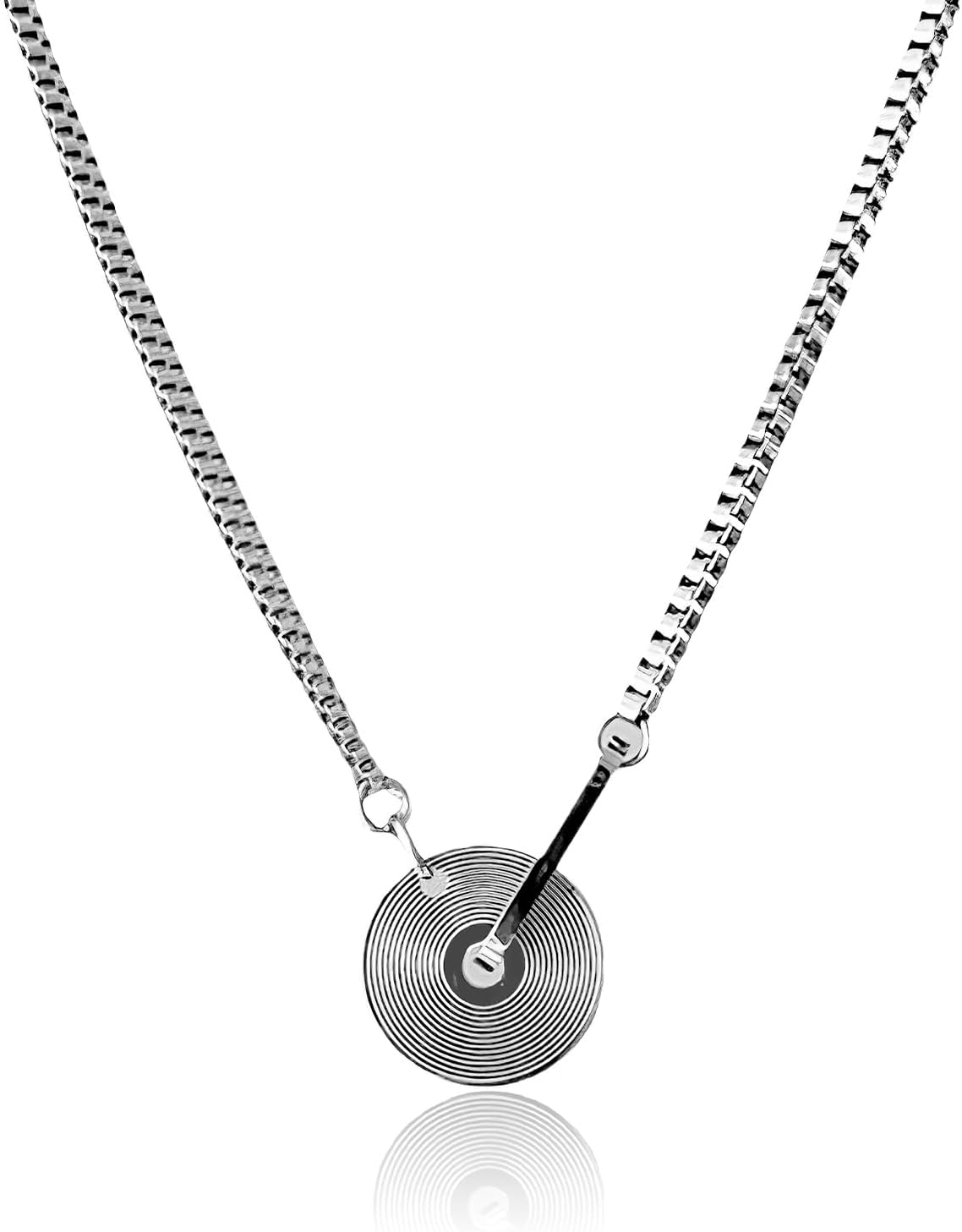 CZMZHFC Vintage Vinyl Record Necklace for Men Women,Silver Irregular CD ...