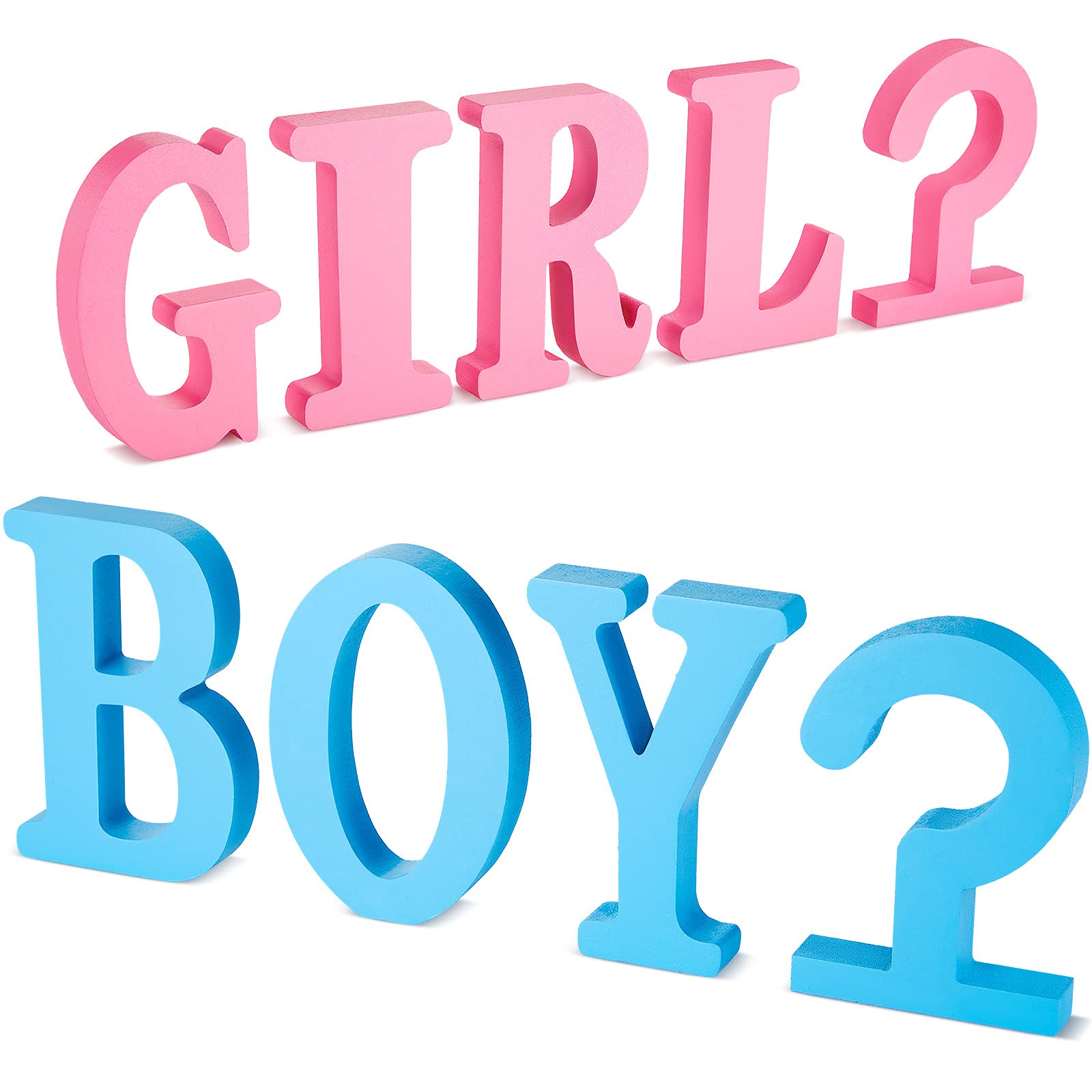 Buy Yalikop 9 Pieces Gender Reveal Table Decorations Boy Girl Letter ...