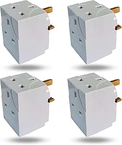 3 Way Plug Adaptor - Cube Electric Adapter UK - Double Socket Extension ...