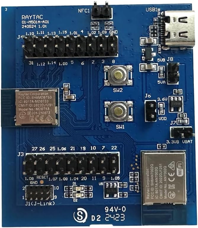 Amazon.com: Nordic nRF7002 & nRF5340 WiFi+ Bluetooth Module Dev Kit Demo Board by Raytac AN7002Q ...