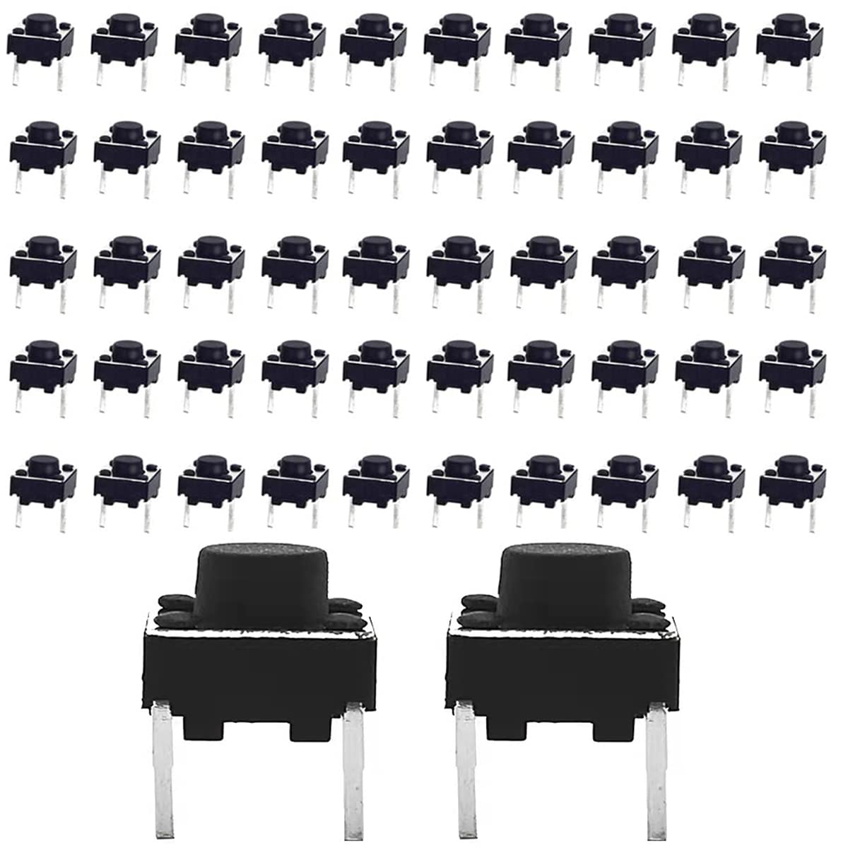 Snapklik.com : 50Pcs 6mm 2 Pin Momentary Tactile Tact Push Button ...
