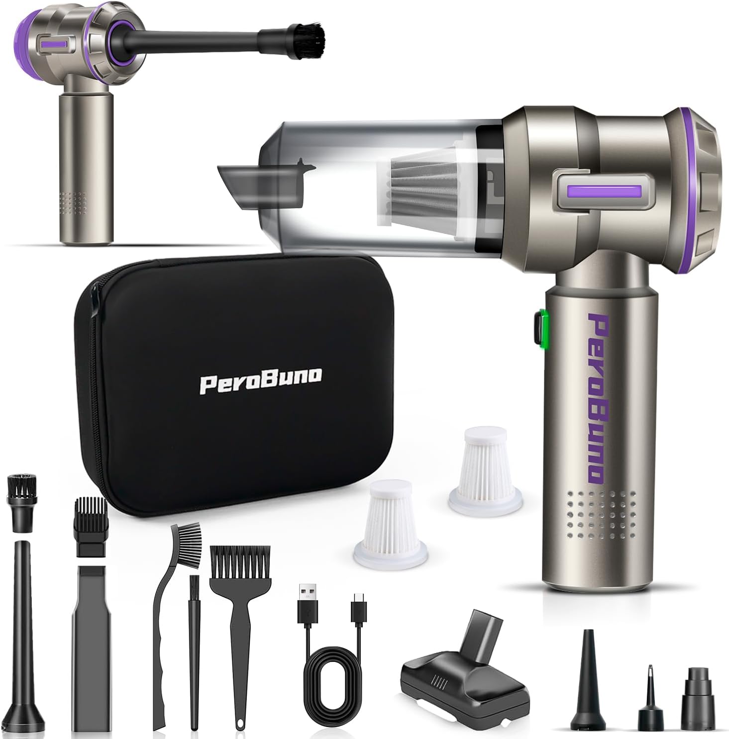 Amazon.com - PeroBuno Car Vacuum Cleaner High Power, 18KPa Powerful ...