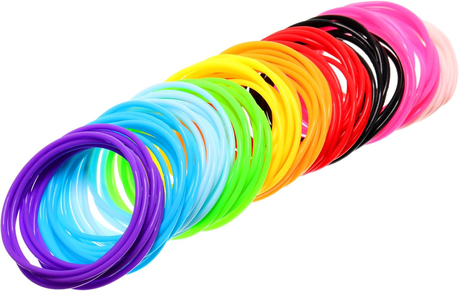 Amazon.com : Hotop 100 Pcs 80s Multicolor Silicone Jelly Rubber ...
