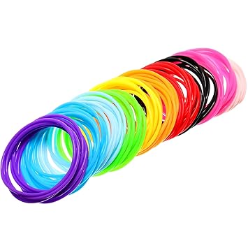 Amazon.com : Hotop 100 Pcs 80s Multicolor Silicone Jelly Rubber ...