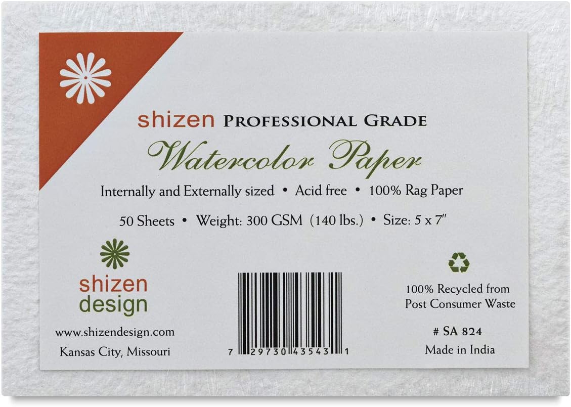 Amazon.com: Shizen Design Professional Grade Watercolor Paper 9 In. X ...