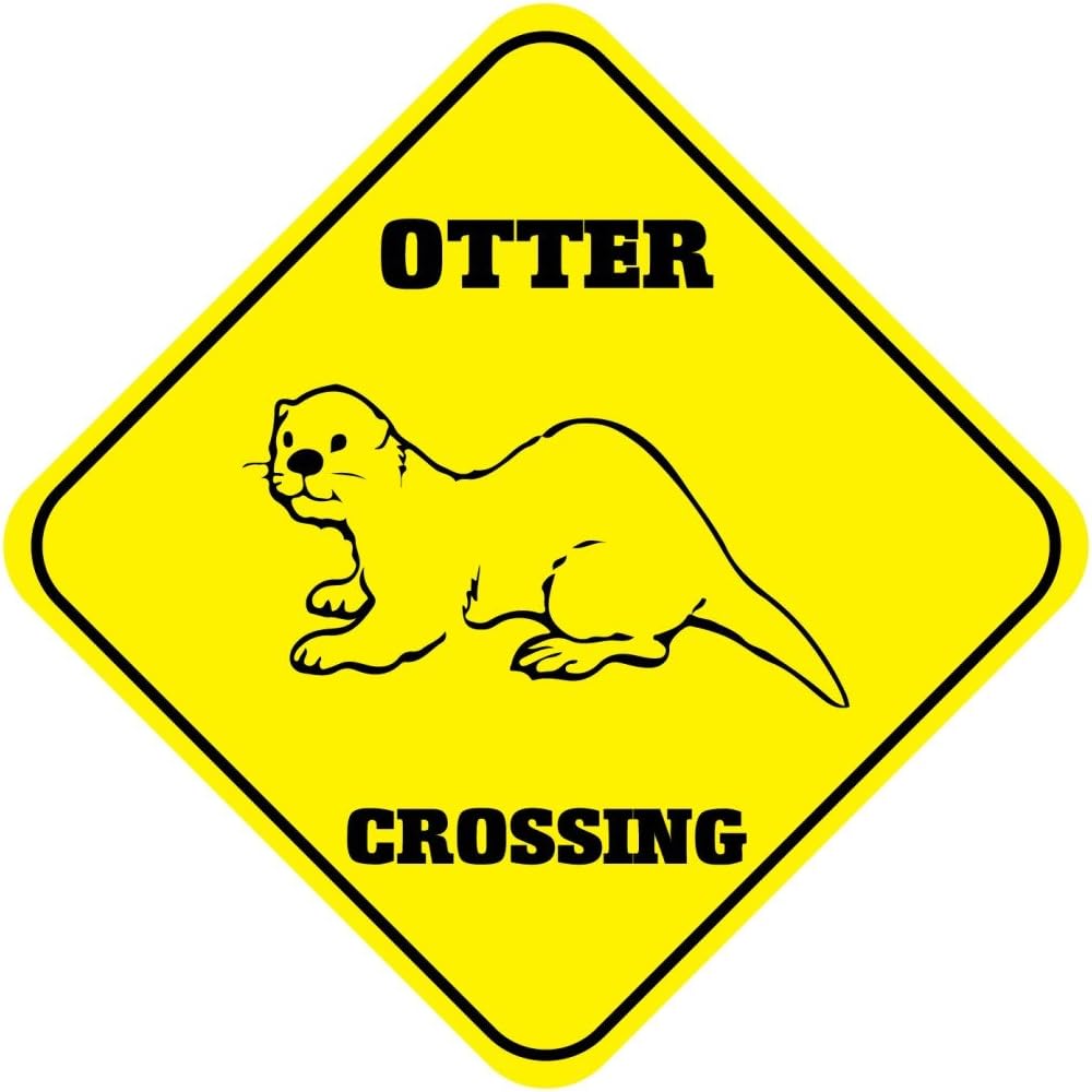 Amazon.com: Aluminum Cross Sign Otter Crossing Metal Wall Decor - 12 ...