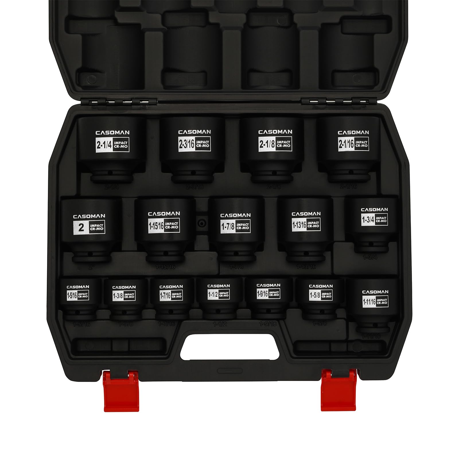 Snapklik.com : CASOMAN 16PCS 1/2" Drive Shallow Spindle Axle Nut Impact Socket Set, 6-Point ...