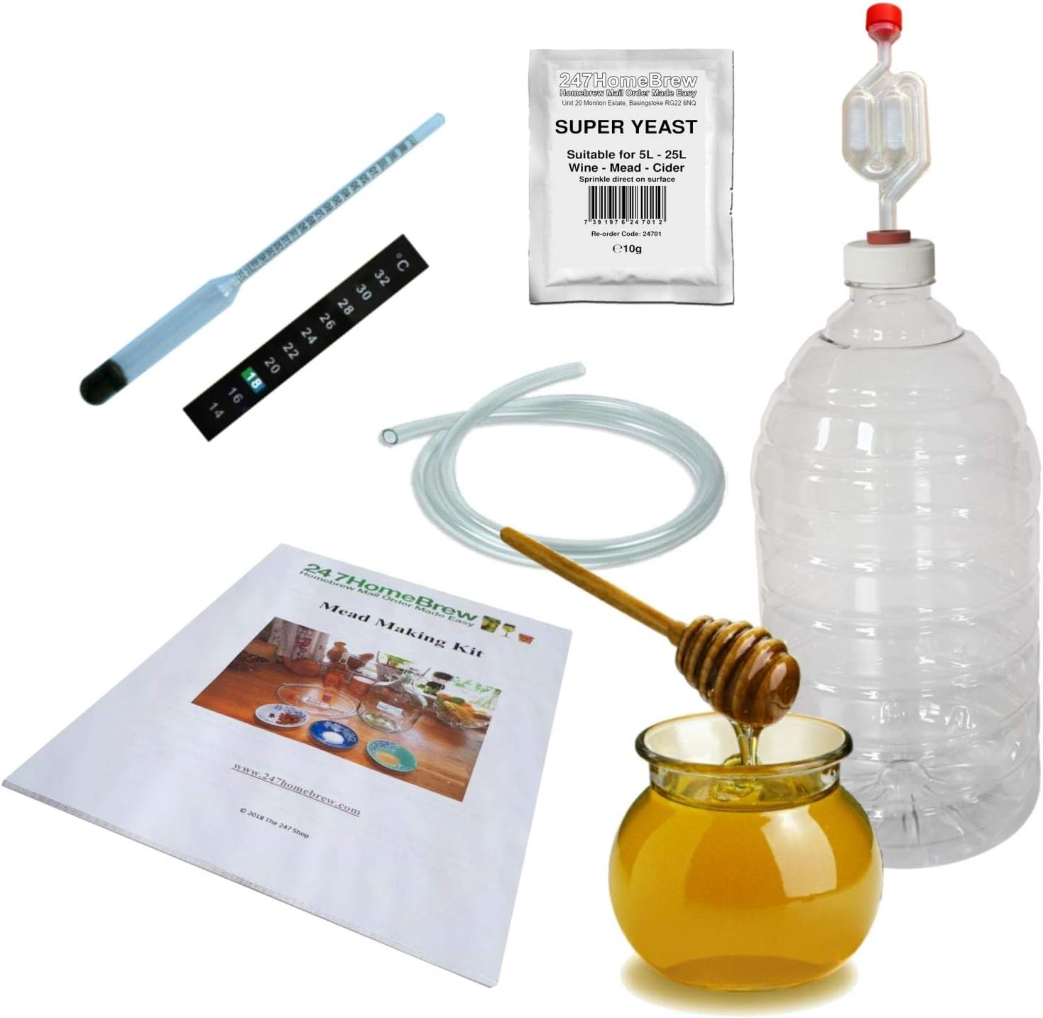Mead Making Kit Full Starter 5L PET Demijohn Plus Cider & Ginger Beer ...