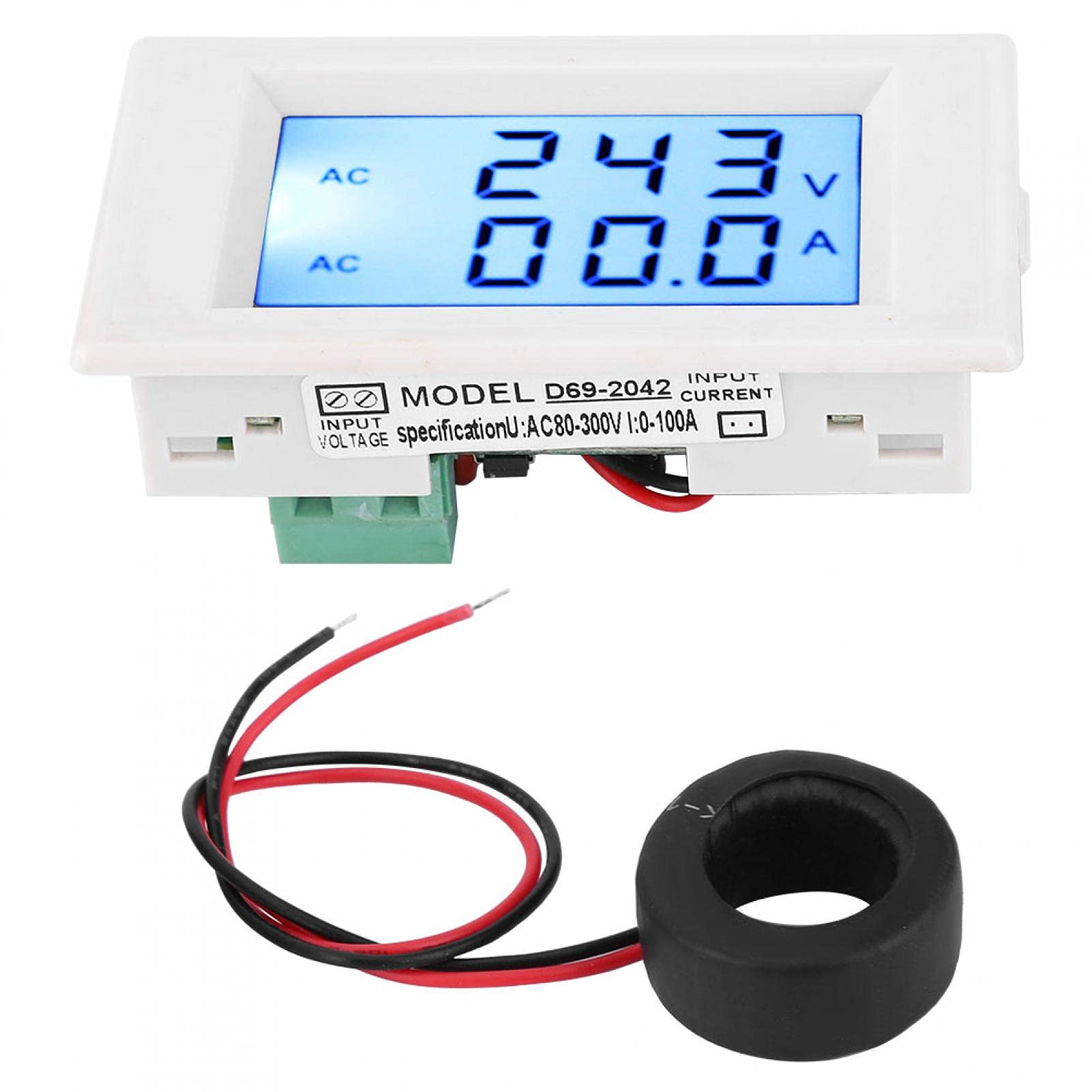 Buy Ampere Meter, Blue Backlight Practical Voltage Meter, Dual Display ...