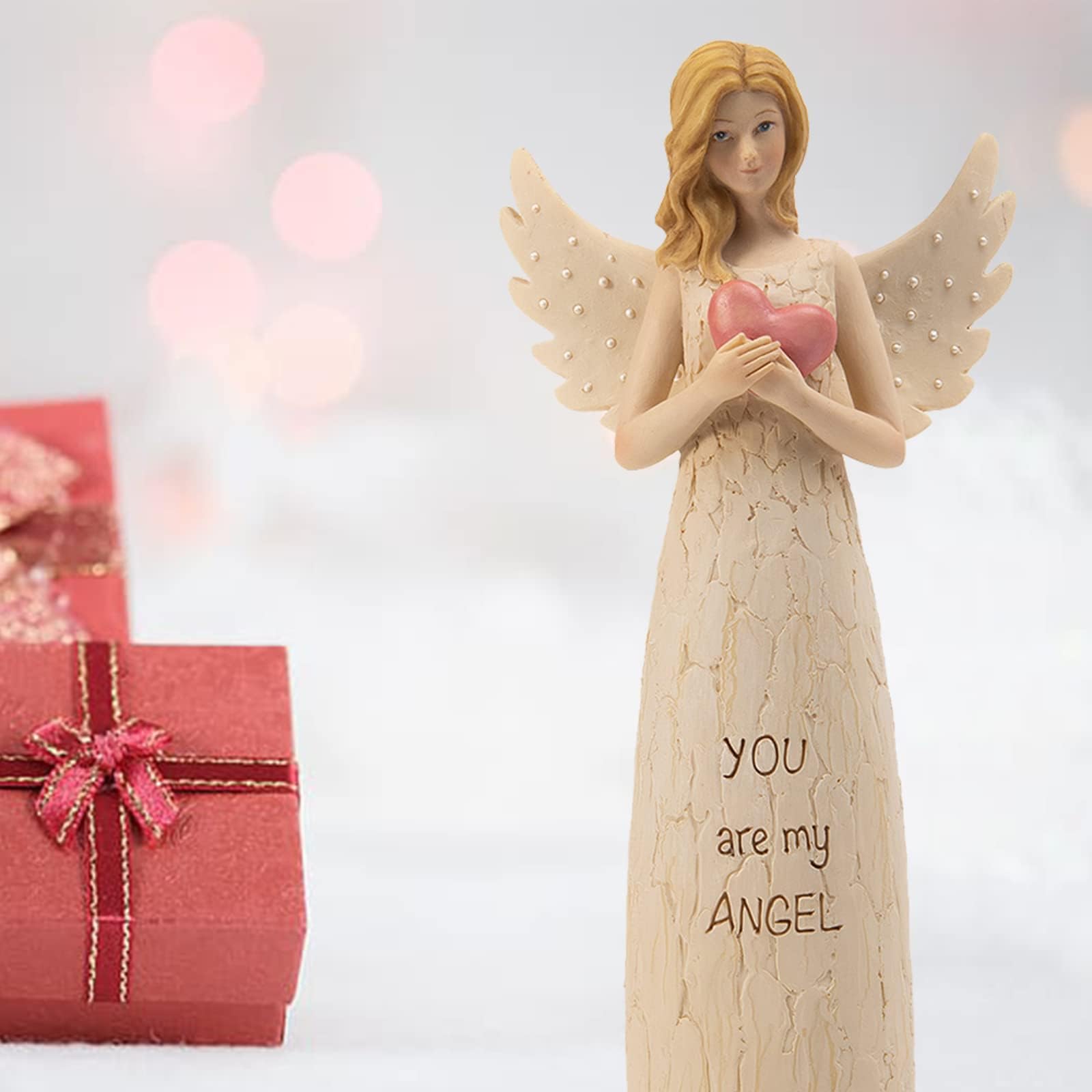 Amazon.com: Collections Etc Devout Sentimental Tabletop Angel Figurines ...