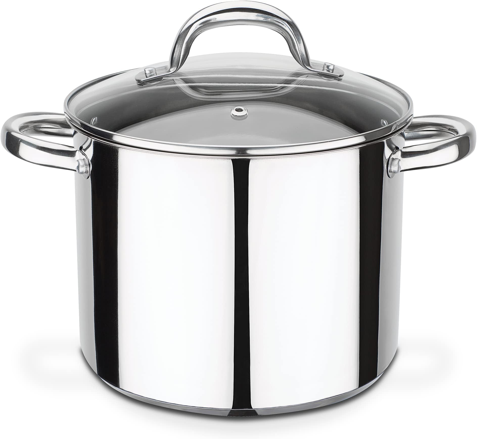 GSW Stahlwaren GmbH Stock Pot with Glass Lid, Silver/Clear, 20 x 18 cm ...