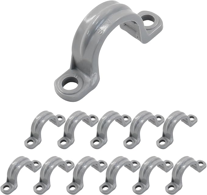 Murtenze 1/2 Inch PVC Pipe Straps, 2 Holes Plastic Conduit Pipe Clamps ...