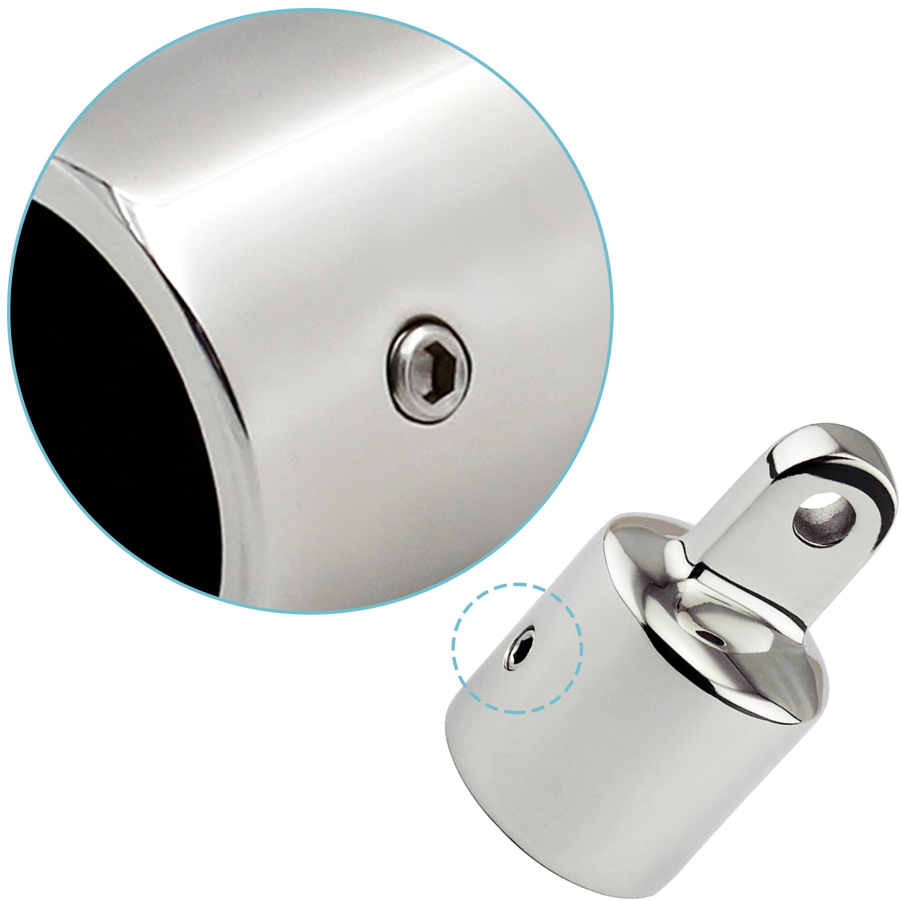 Snapklik.com : YANYUCB Bimini Top Eye End Cap Boat Bimini Top Fittings ...