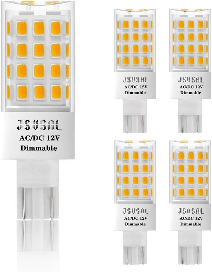 JSVSAL T5 T10 Wedge Base LED Light Bulb 6W 650lm,Dimmable,2700K Warm ...