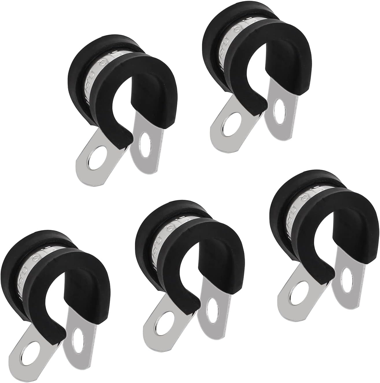METALLIXITY Rubber Cable Clamps (12mm/0.47") 5Pcs, 304 Stainless Steel ...