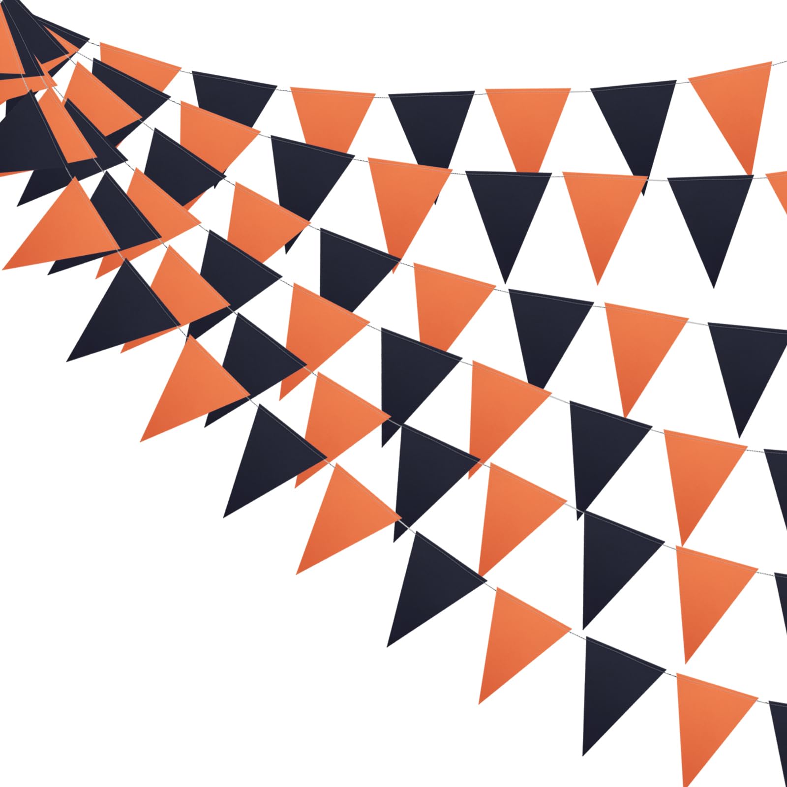 Amazon.com: Mefuny Black Orange Party Decoration Paper Triangle Flag ...