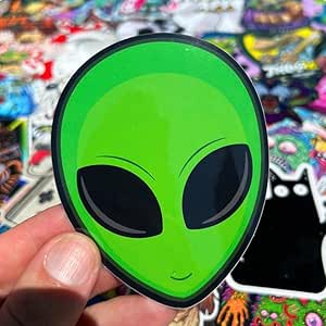 Amazon.com - Alien Sticker | Water Bottle Sticker Vinyl Bumper Sticker ...
