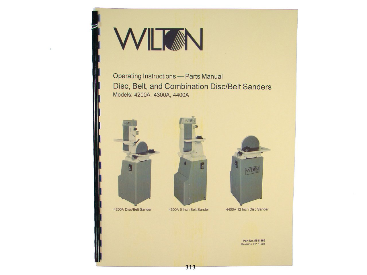 Wilton Model 4200A, 4300A, 4400A Disc/Belt Sander Op Instruct &Parts ...