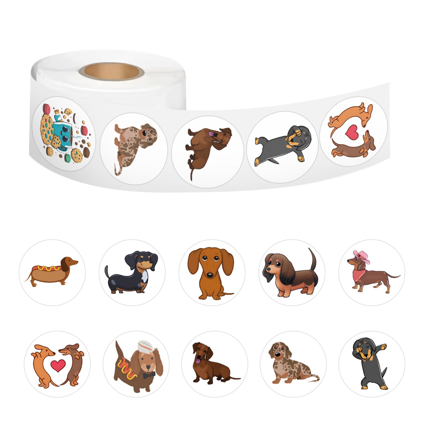 Amazon.com: 500 Pcs Dachshund Stickers Roll for Kids, Cute Dachshund ...