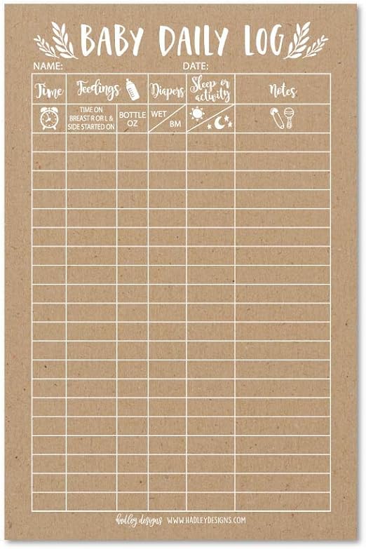 Amazon.com : Newborn Baby Log Tracker Journal Book, Infant Daily ...