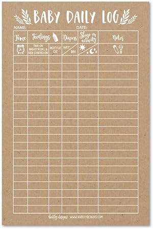 Amazon.com : Newborn Baby Log Tracker Journal Book, Infant Daily Schedule, Feeding Food Sleep ...