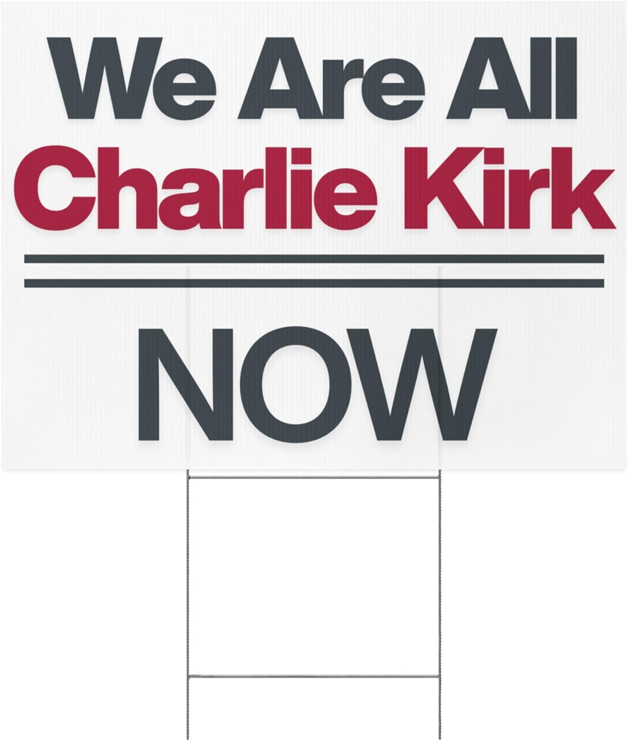 Amazon.com : We Are All Charlie Kirk Now Yard Sign, 18 x 12 Inches, I ...