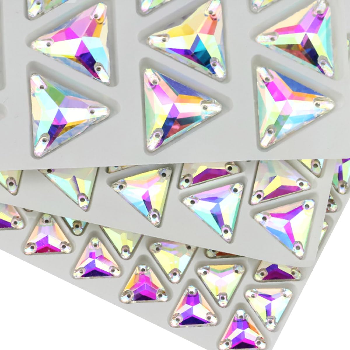 Amazon | 【Hapipa】 装飾用 ガラスビジュー ガラスストーン 高輝度 ビジュー パーツ ソーオン ソーオンビジュー ストーン ガラスビーズ ラインストーン 三角 三角形 手芸用 ...