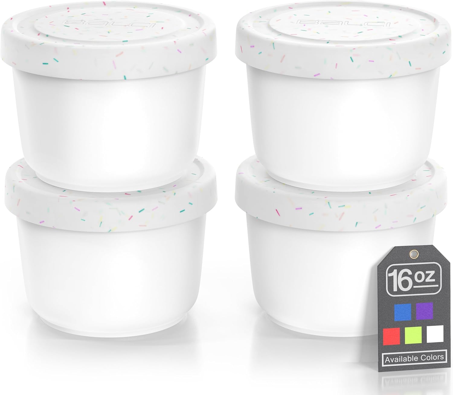 Amazon.com: BALCI - 16oz Ice Cream Containers with Silicone Lids (Set ...
