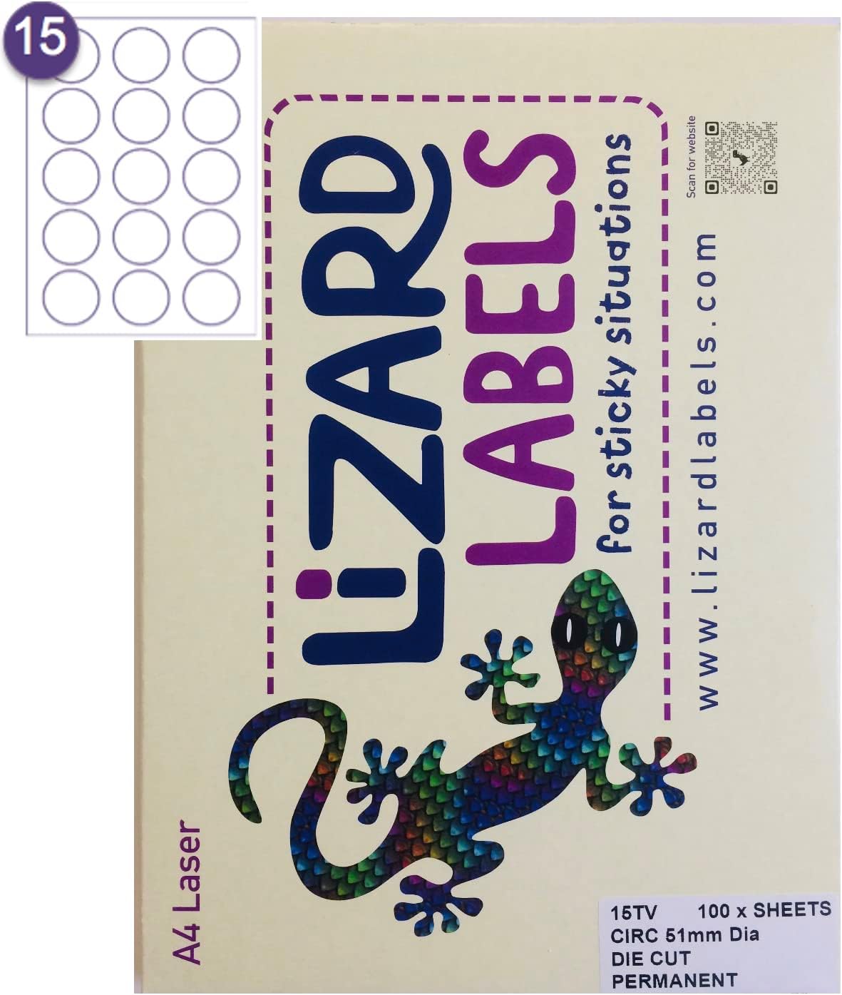 LIZARD LABELS FOR STICKY SITUATIONS Self-Adhesive Label Sheet by ...