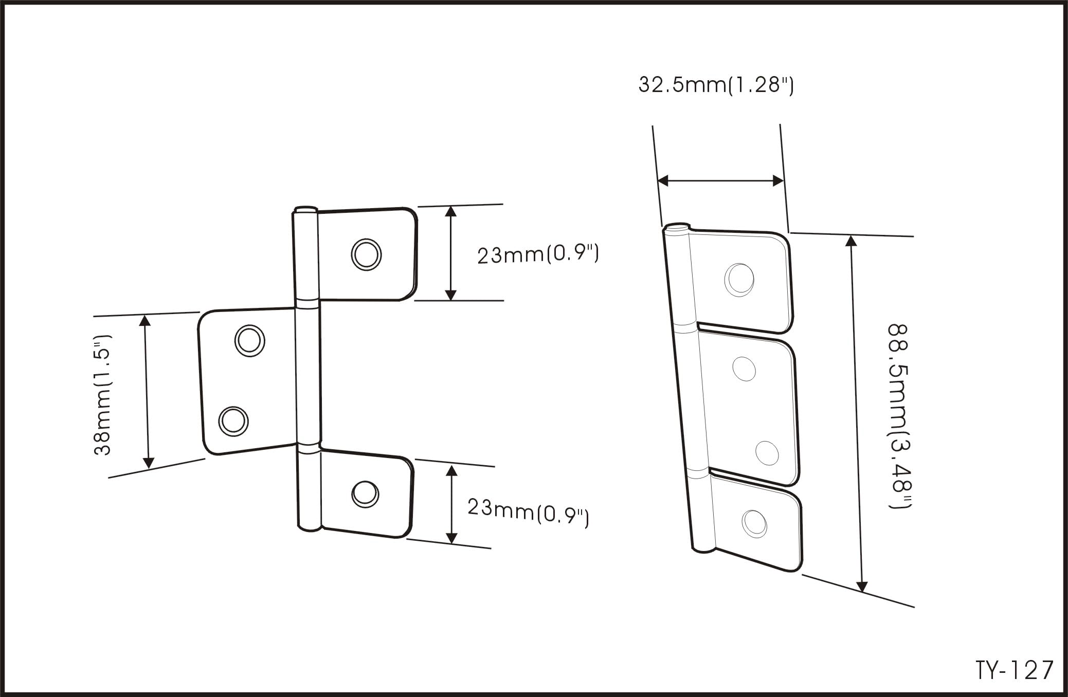 Snapklik.com : QCAA Flag Three Leaf 3-1/2" Bifold Shutter Hinge For Non ...
