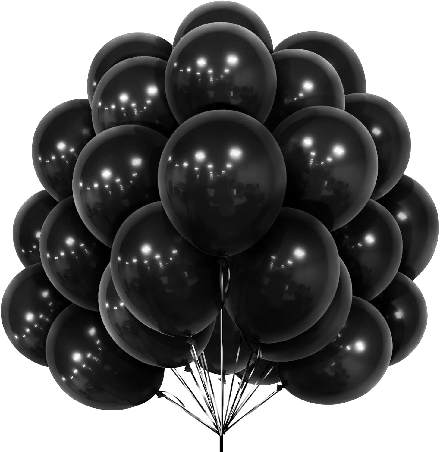 Globos Negros, 30 Globos Látex de 12 Pulgadas Globos Negro Mate Helio ...